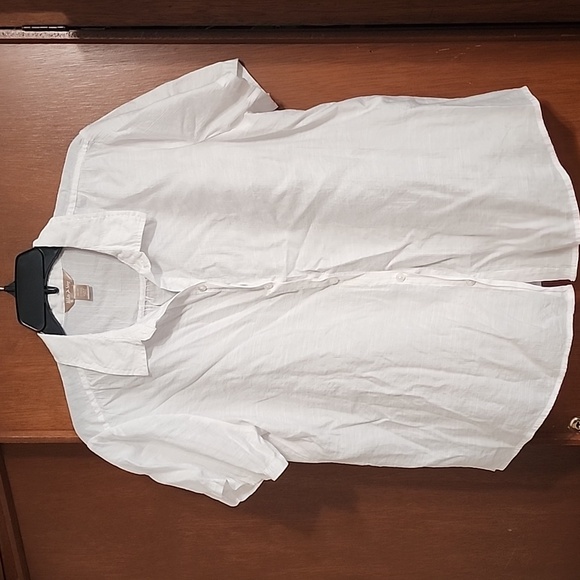 White Stag | Tops | White Stag Short Sleeve Button Down White Lightweight Sz Xl | Poshmark
